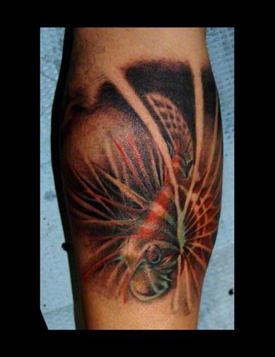Lionfish Calf Tattoo by Aristotelis Telly Konstantinidis: TattooNOW