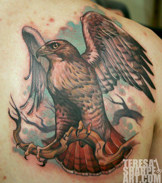 Red Tailed Hawk Tattoo Design