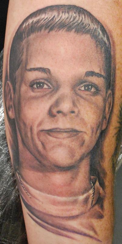 Black and Grey Portrait Tattoo by Andy Chambers: TattooNOW