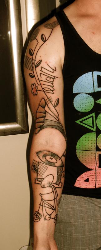 Phonograph Tattoo Sleeve by Noon: TattooNOW