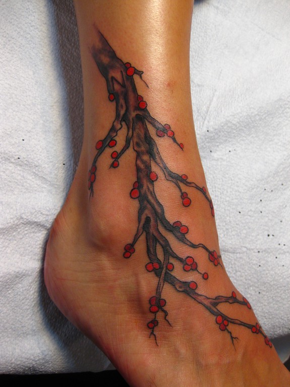 Berry Tree Branch Tattoo by Gene Coffey: TattooNOW