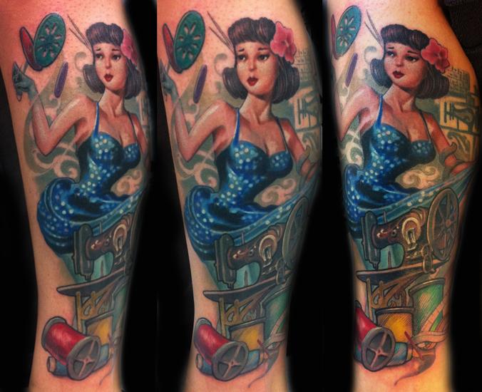 Army Pin Up Tattoo