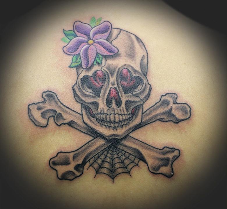 Girly Skull And Crossbones By James Rowe TattooNOW Girly Skull And Crossbones By James Rowe TattooNOW