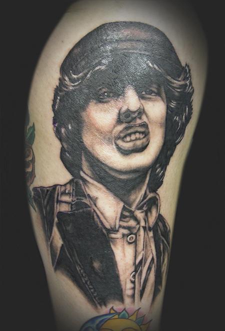 Angus Young Portrait by James Rowe: TattooNOW