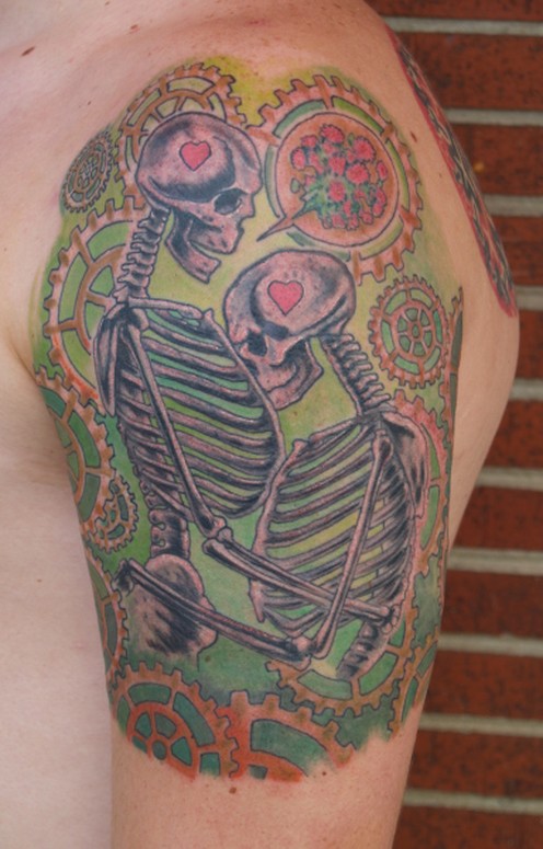 Skeletons In Love Tattoo