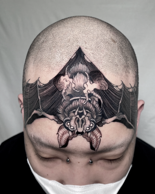 Bat Chest Tattoo Design