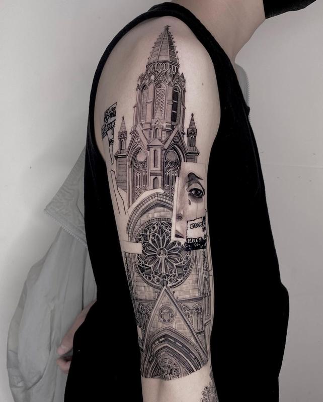 Cathedral Tattoo by Comma Kim Dohyun: TattooNOW
