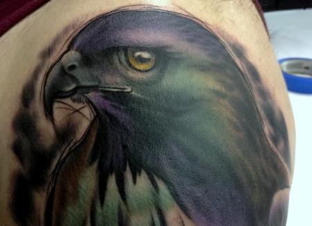 Watercolo Hawk by Cracker Joe Swider: TattooNOW