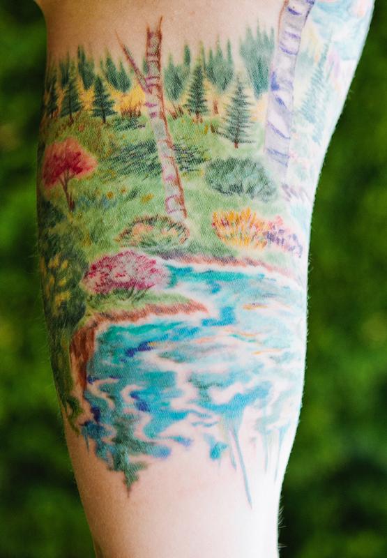 Colorado landscape bicep by Justin McCarty: TattooNOW