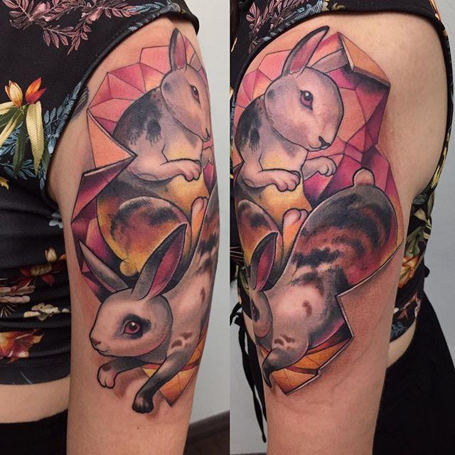 Neo Traditional Rabbit Tattoo