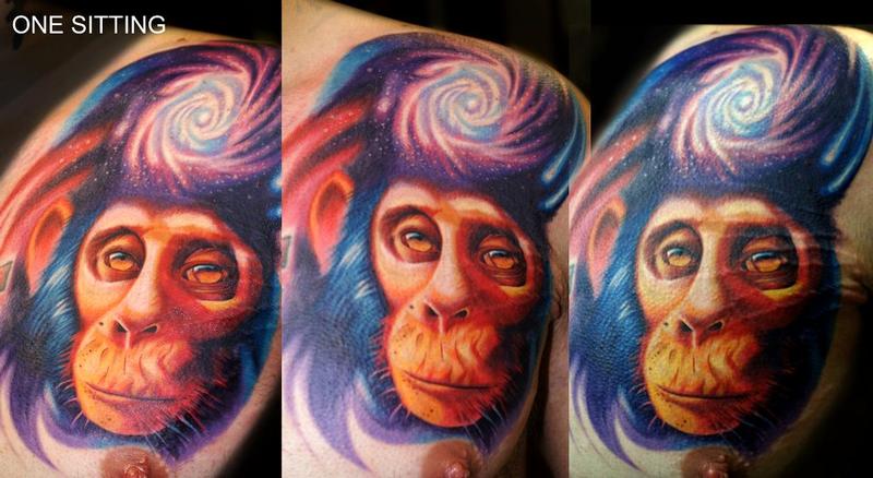 Celestial Monkey Tattoo by Ernesto Nave: TattooNOW