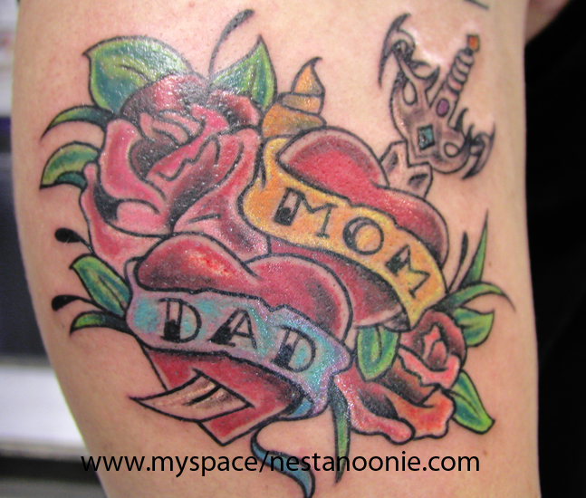 Mom And Dad Rose Tattoos