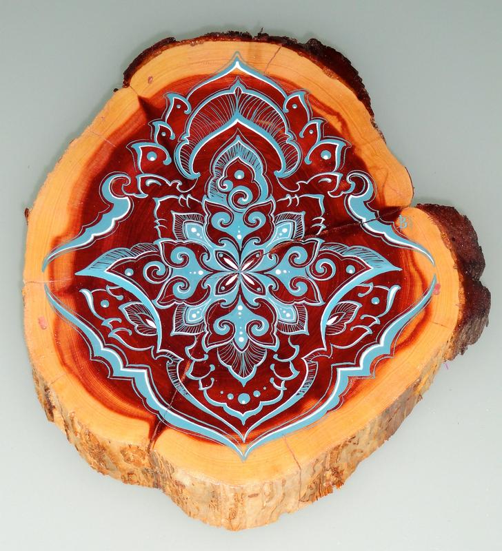 mandala on wood by Ben Merrell: TattooNOW