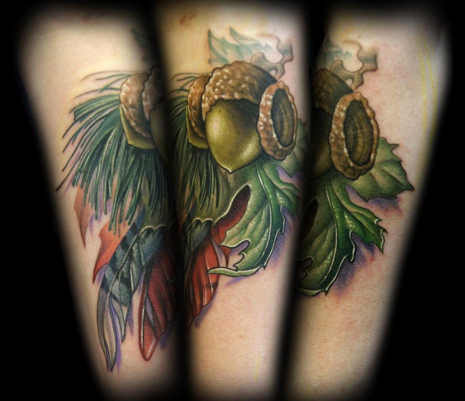 Traditional Acorn Tattoo