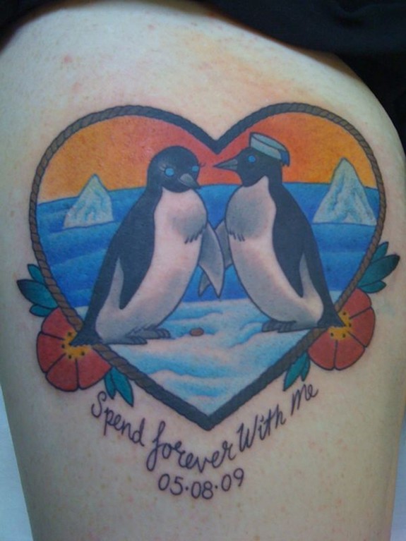 Heart Penguins by Allison Manners: TattooNOW