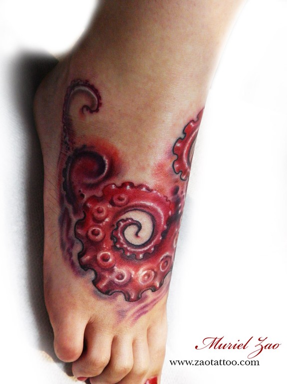 Octopus Tentacles foot tattoo by Muriel Zao: TattooNOW