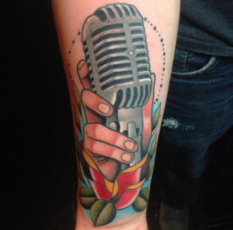Art Immortal Tattoo : Tattoos : Ricky Smith (MADISON) : Microphone