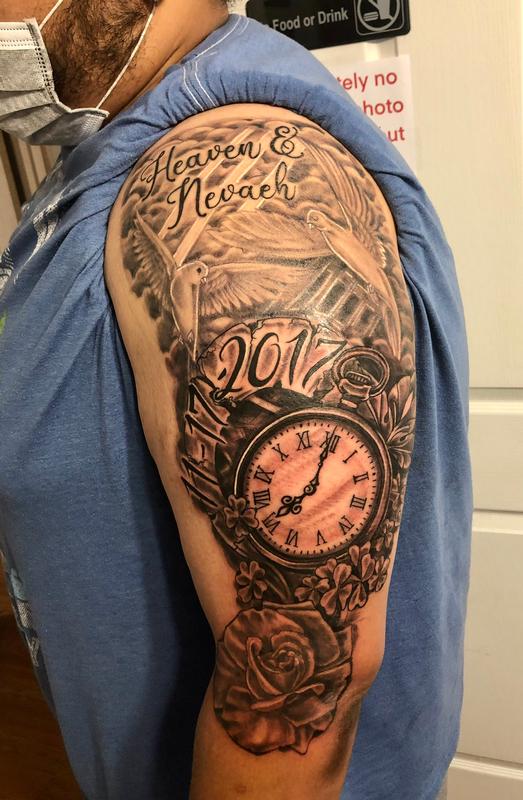 Time Clock Tattoo Design