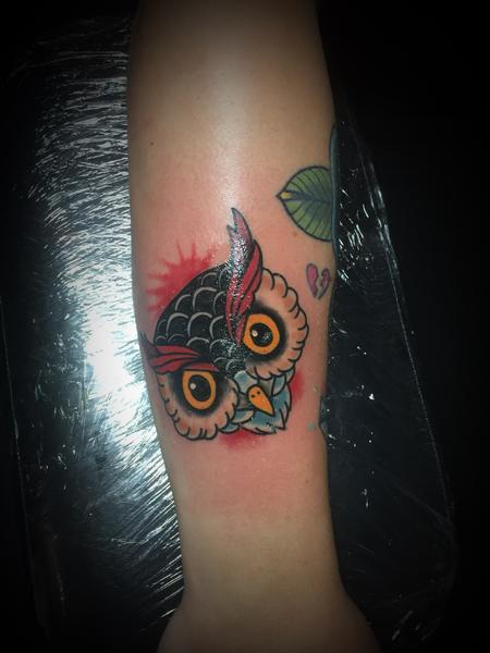 Owl head by Dylan Talbert RIP: TattooNOW