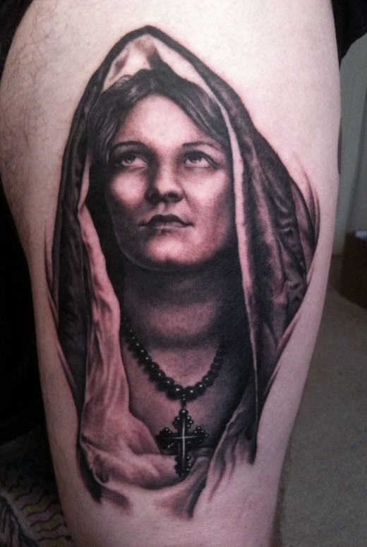 Virgin Mary by Bob Tyrrell: TattooNOW