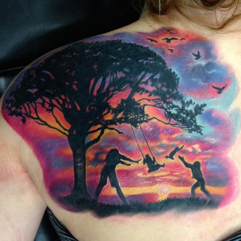 Sunset Family Scene by Max Egy: TattooNOW