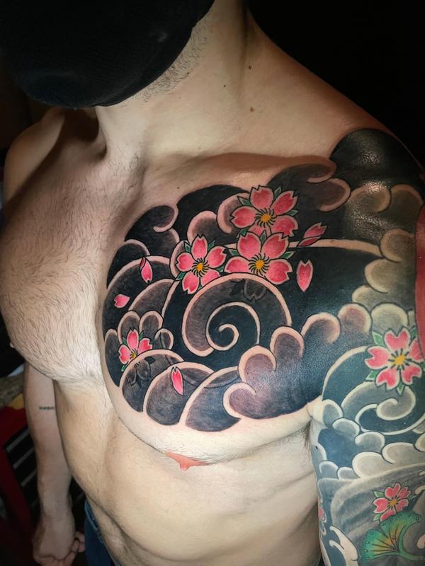Sakura chest panel by Boston Rogoz : Tattoos