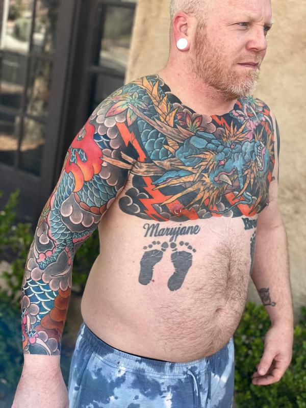 Japanese Dragon Tattoo Chest