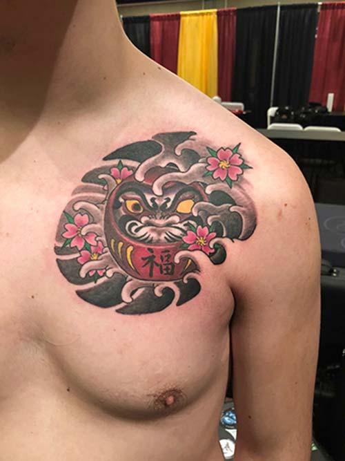 Daruma Chest Panel By Boston Rogoz TattooNOW