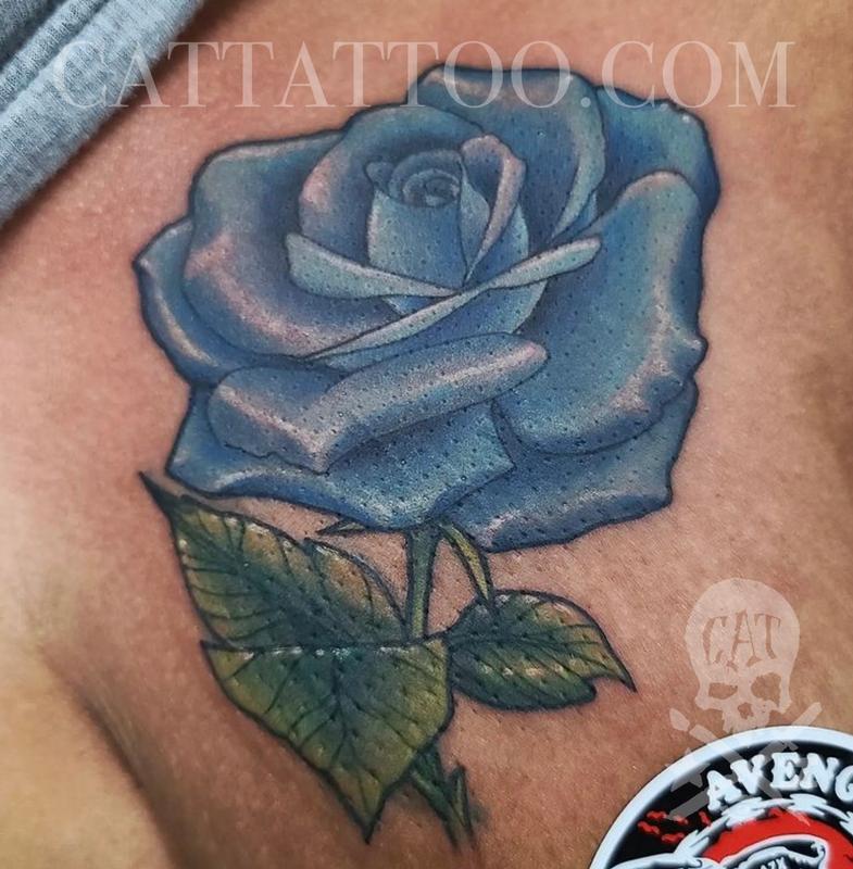 Blue Rose Cover Up by Matt Folse : TattooNOW