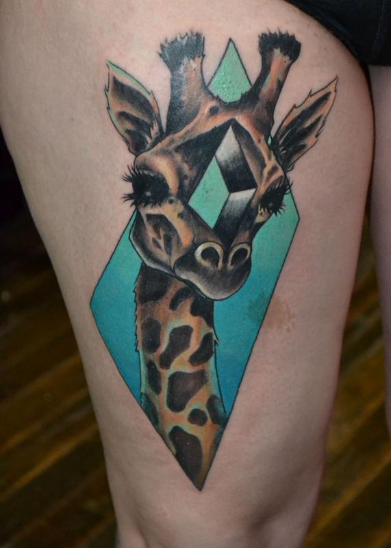 Geometric Giraffe Tattoo