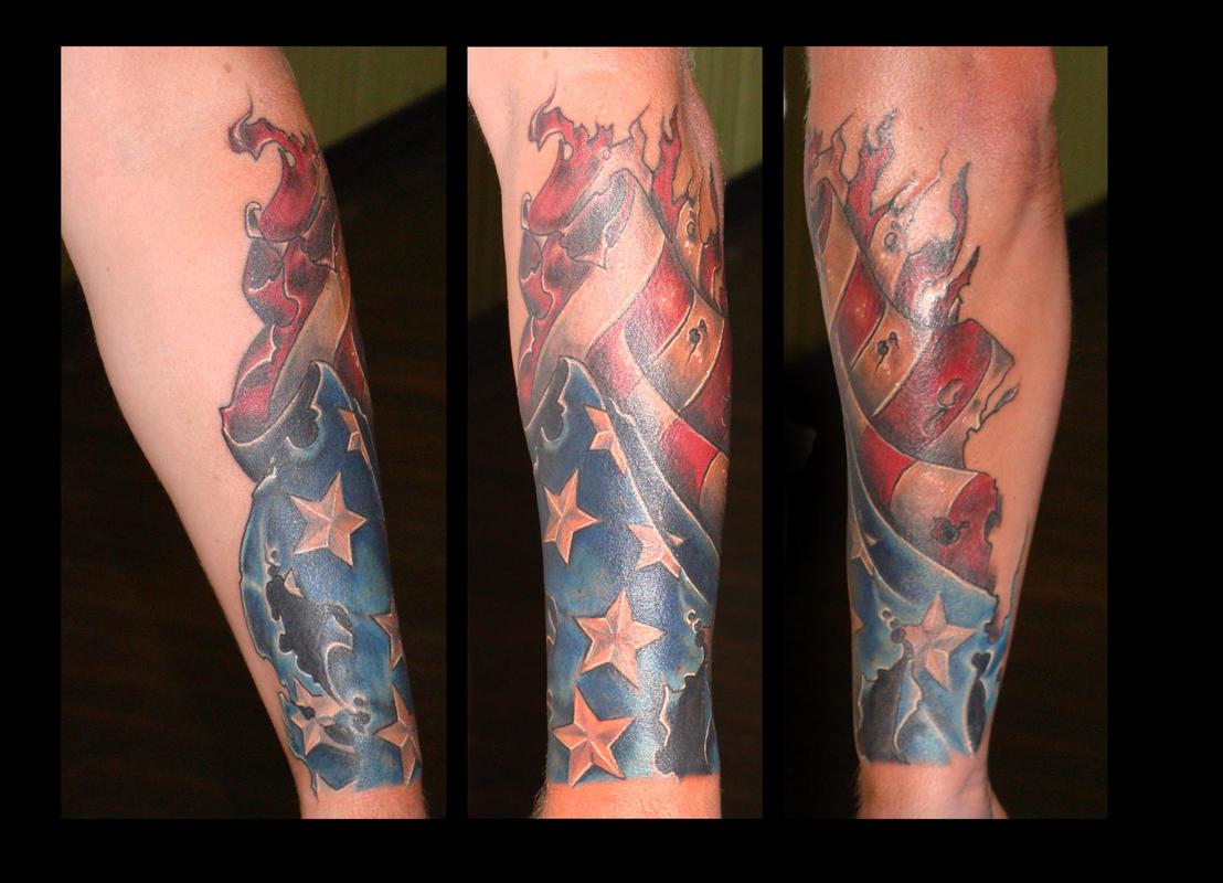 Patriotic Sleeve Tattoos