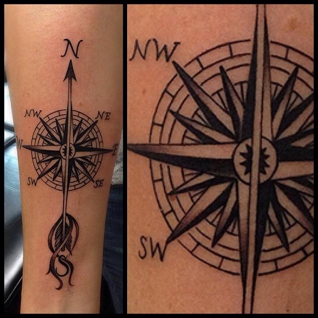 Compass Forearm Tattoo by David Mushaney: TattooNOW