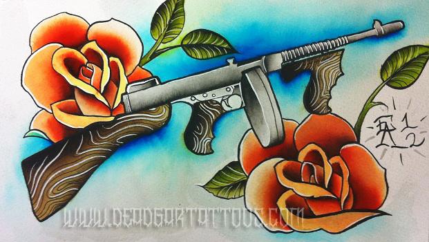 Tommy Gun by Edgar: TattooNOW