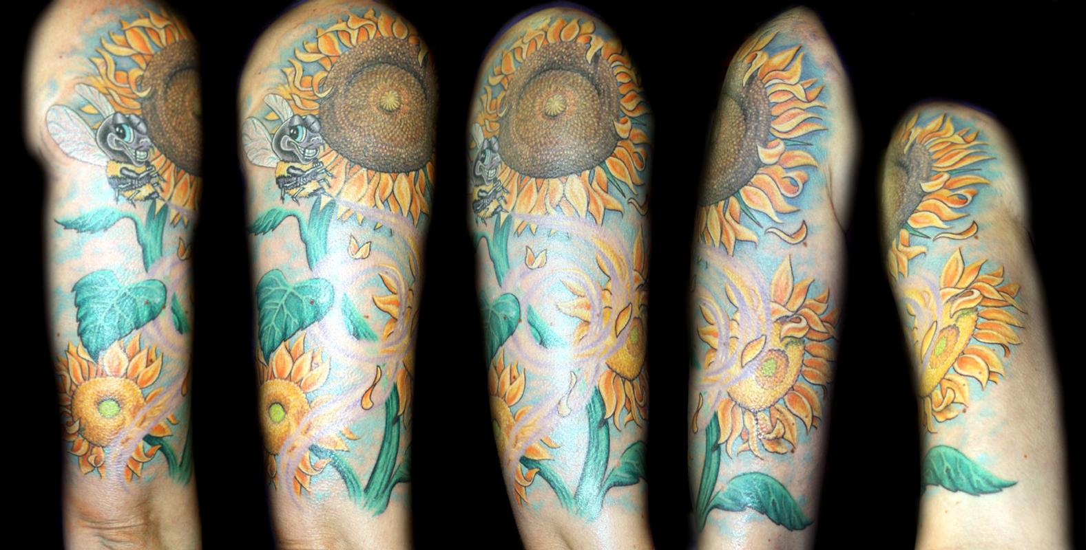 Color sunflowers tattoo by Angela Leaf: TattooNOW