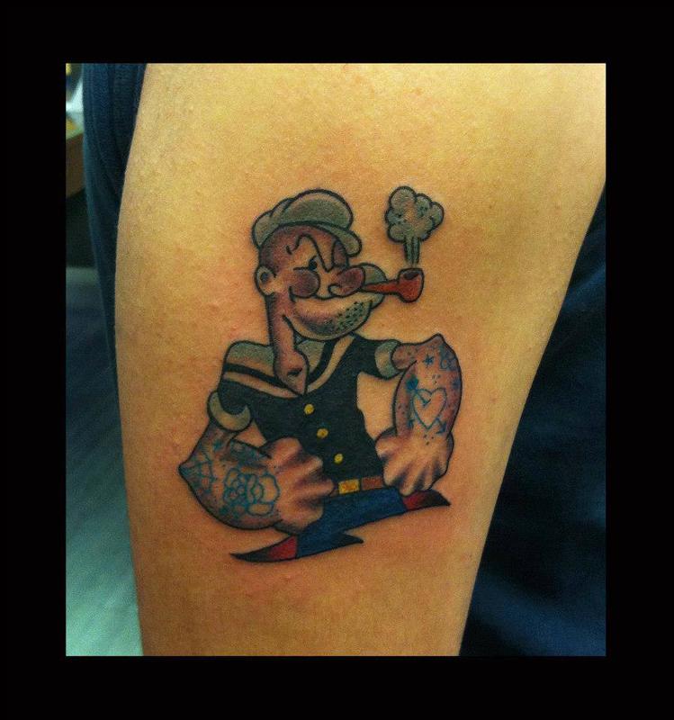 Popeye 3d Tattoo Hand