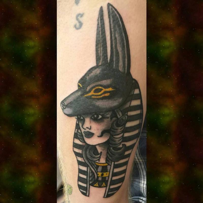 American Traditional Anubis Girl Head by Stef aka Keki: TattooNOW