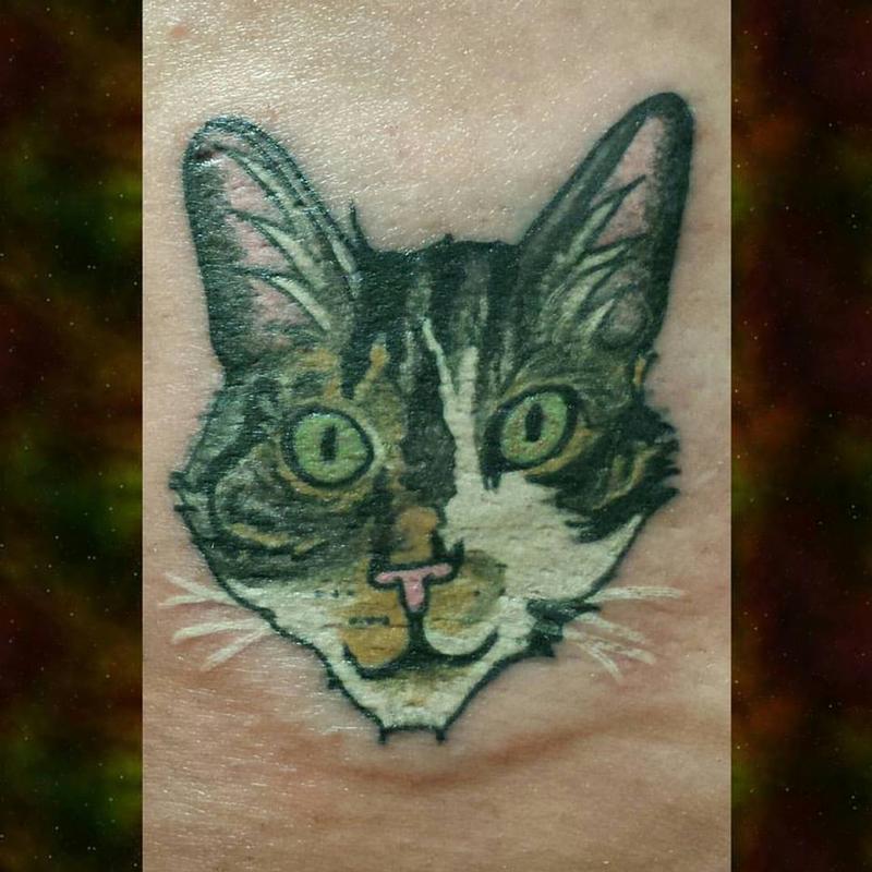 Tabby-Calico Cat Head by Stef aka Keki: TattooNOW