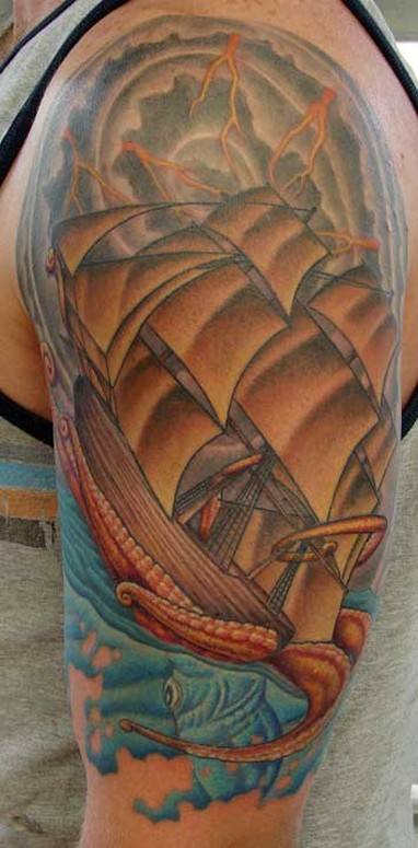 giant squid by Gabriel Cece: TattooNOW