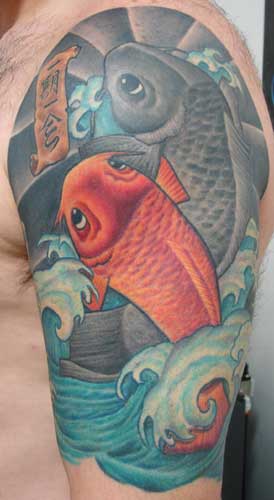 pair of koi by Gabriel Cece: TattooNOW