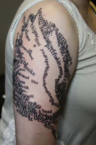 A poem tattoo by Shawn Hebrank: TattooNOW