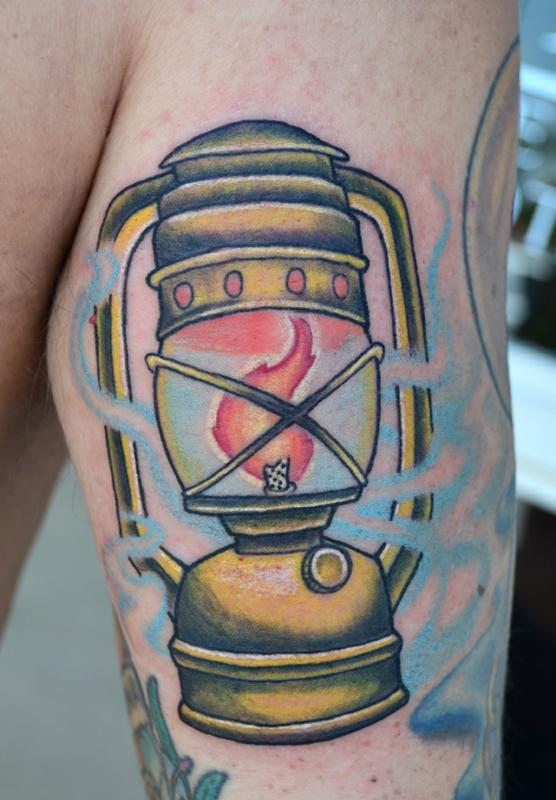 Traditional Lamp Tattoo