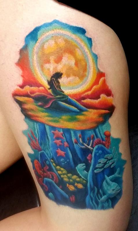 The Little Mermaid Tattoo Sleeve
