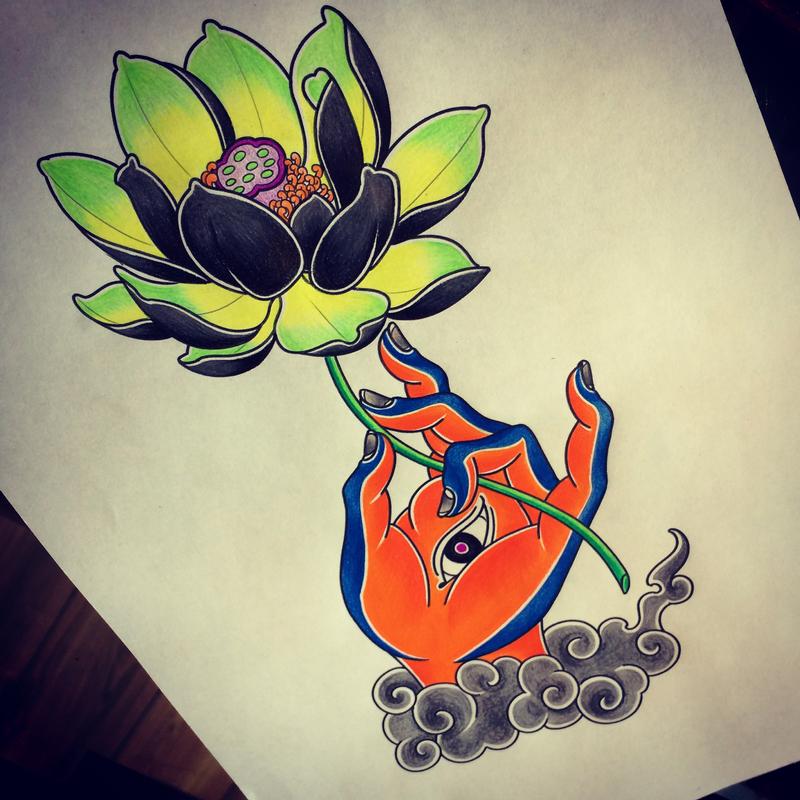 Lotus Color Tattoo Design by Makiko Komamiya: TattooNOW