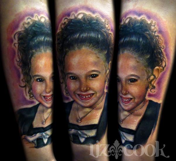 Mike's Daughter-Color Portrait by Liz Cook: TattooNOW