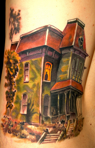 Haunted House Tattoo Designs