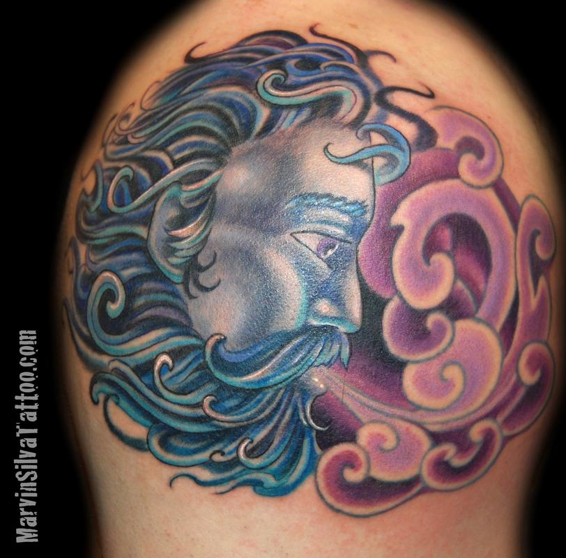 Cloud Blowing Wind Tattoo