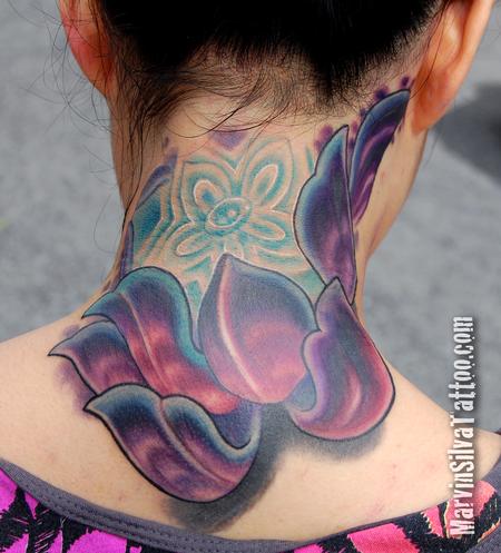 Space Lotus Flower Tattoo