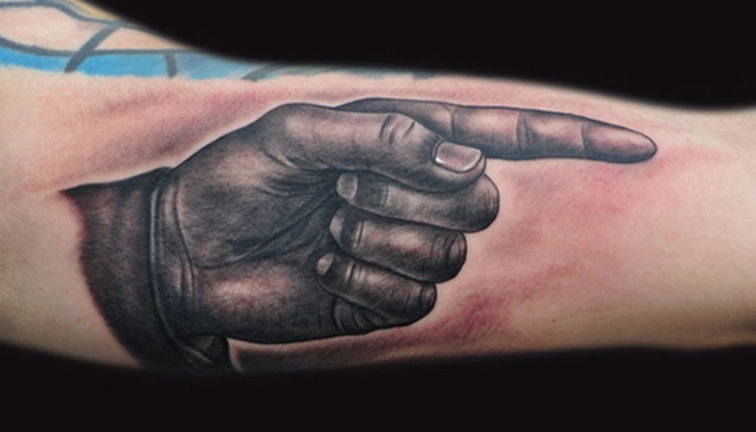 Finger Tat by Mike DeVries: TattooNOW