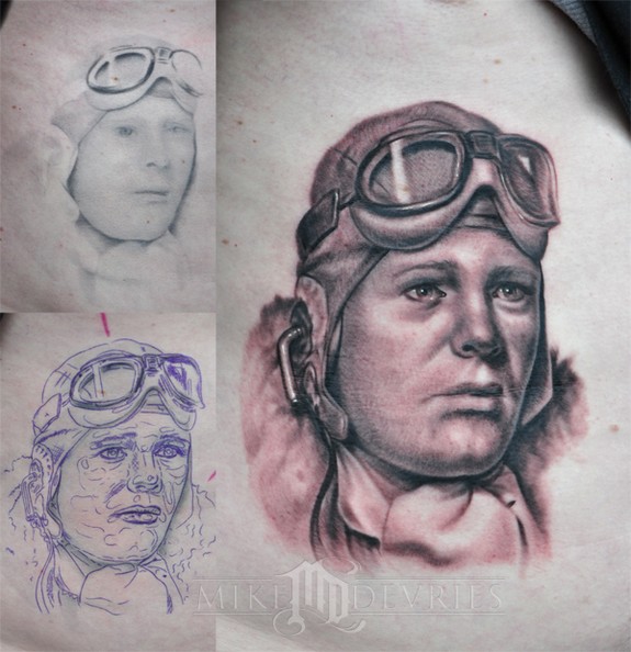 Portrait Tattoo by Mike DeVries: TattooNOW