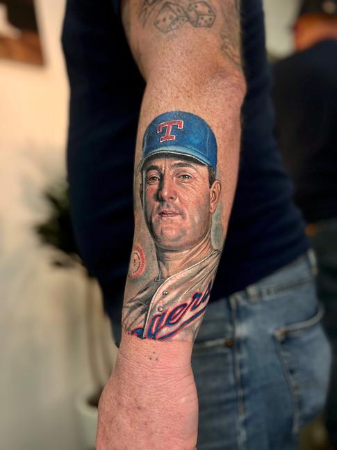 Nolan Ryan Portrait Tattoo by Mike DeVries: TattooNOW